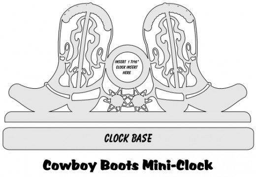 Cowboy Boots Clock Pattern – Free Scroll Saw Patterns