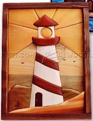 Lighthouse Intarsia Pattern – Free Scroll Saw Patterns